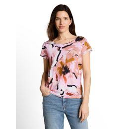 T-Shirt Tom Tailor, Damen, Gr. S, big abstract floral, Jersey, Obermaterial: 100% Baumwolle, bedruckt, regular fit normal, Rundhals, Shirts T-Shirt