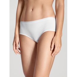 Panty Calida "Natural Comfort", Damen, Gr. M (44/46), wei&szlig;, Single Jersey, Obermaterial: 92% Baumwolle, 8% Elasthan, unifarben, k&ouml;rpernah, Unterhosen Panty, mit low-cut Schnitt