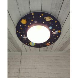 Niermann Deckenleuchte "Weltall, Kinderlampe, Kinderzimmer", bunt (multi color), 1, &Oslash; 54cm H: 11cm, 1 Stk., Leuchten, hochwertiger Druck auf kompletter Oberfl&auml;che, Kinderlampe