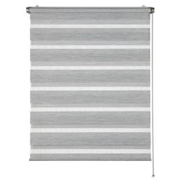 Sch&ouml;ner Wohnen Kollektion Doppelrollo "Tilda", schwarz (anthrazit struktur), B:90cm H:150cm, Polyester, SCH&Ouml;NER WOHNEN-KOLLEKTION, Rollos, geklemmt, silberne oder wei&szlig;e Rollo-Technik