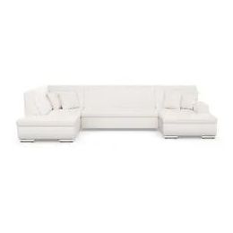 Wohnlandschaft DOMO collection "TREVISO inkl. Zierkissen, moderne Steppung, XXL: 364x201x83 cm", beige (creme), B:364cm H:83cm T:201cm, 95% Polyester, 5% Polyamid, Sofas, Wohnlandschaft, wahlweise mit Bettfunktion, in vielen Bezugsarten auch in Cord U-Form