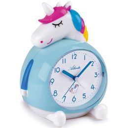 Kinderwecker Atlanta "Motivwecker, 2163", bunt (blau, wei&szlig;, rosa), Wecker, Kinder, mit Einhornmotiv, ideal auch als Geschenk