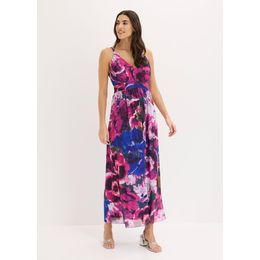 bonprix Tr&auml;gerkleid aus feinem Mesh, lila, Gr.50, Modern und feminin: Maxikleid aus feinem Mesh mit verstellbaren Tr&auml;gern und Taillen-Einsatz