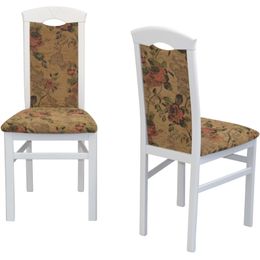 Esszimmerstuhl, braun (braun, wei&szlig;, braun), B:45cm H:95cm T:49cm, HOFMANN LIVING AND MORE, St&uuml;hle, Esszimmerstuhl
