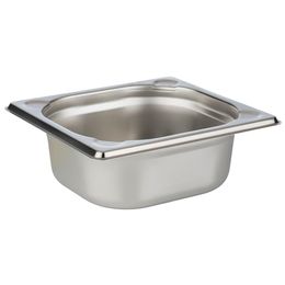 Aufbewahrungssystem APS "GN 1/6 Beh&auml;lter 17,6 x 16,2 cm", silber (silberfarben), B:16,2cm H:6,5cm L:17,6cm, Edelstahl, Lebensmittelaufbewahrungsbeh&auml;lter, Gastronorm-Beh&auml;lter, zum Anrichten und Lagern von Speisen
