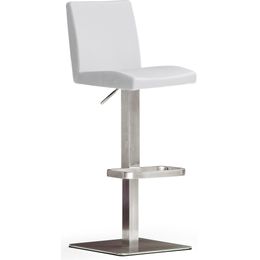 Bistrostuhl MCA furniture "BARBECOOL Barhocker Bistrostuhl Tresenhocker", wei&szlig; (wei&szlig;, edelstahl geb&uuml;rstet, wei&szlig;), B:40cm H:85cm T:52cm, Kunstleder, St&uuml;hle, Bistrostuhl, mit R&uuml;ckenlehne,Bodenplatte eckig, 180 drehbar, Sitzh&ouml;he von 56-81 cm