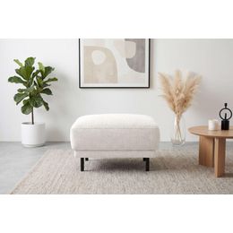 Polsterhocker Home Affaire "Sveeva, 73x57 cm, schwarze Metallf&uuml;&szlig;e", beige (creme), B:73cm H:47cm T:57cm, 100% PES, Hocker, Polsterhocker, langlebiger Webstoff, viele Farben zur Auswahl
