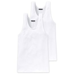 Unterhemd Schiesser "Authentic", Herren, Gr. 7 (XL), N-Gr, wei&szlig; (100, wei&szlig;), Single Jersey, Obermaterial: 95% Baumwolle, 5% Elasthan, unifarben, k&ouml;rpernah, tiefer Rundhals, Unterhemden Unterhemd, mit Nadelzug-Muster