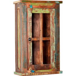 H&auml;ngeschrank Sit "Riverboat", bunt, B:44cm H:72cm T:21cm, Massivholz, Recyceltes Altholz, Schr&auml;nke, H&auml;ngeschrank, aus recyceltem Altholz, Shabby Chic, Vintage