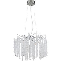 Globo LIGHTING H&auml;ngeleuchte "LAVERNE", verchromt, 6, &Oslash; 50cm H: 120cm, 1 Stk., Leuchten, Kristall Luster chrom, G9 Fassung, luxuri&ouml;s, h&ouml;henverstellbar, H&auml;ngeleuchte
