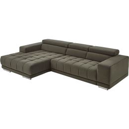 Ecksofa DIE PLANBAR "MP-IN15053 L-Form extra breiter Schenkel", olive, B:329cm H:73cm T:190cm, 100% Polyester, Sofas, Ecksofa, mit Kopfteilverstellung, wahlweise mit manueller Vorziehbank
