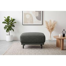 Polsterhocker Home Affaire "Sveeva, 73x57 cm, schwarze Metallf&uuml;&szlig;e", grau (anthrazit), B:73cm H:47cm T:57cm, 100% PES, Hocker, Polsterhocker, langlebiger Webstoff, viele Farben zur Auswahl