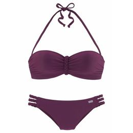 Buffalo Set: B&uuml;gel-Bandeau-Bikini 'Zopf' rot Gr. 34 Cup D. Mit St&auml;bchen Und Mit B&uuml;gel