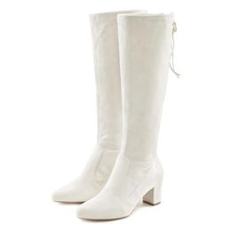 Lascana Schlupfstiefel 'Schlupfboots, Slouchy Boots, Slip-On,' beige Gr. 43 f&uuml;r Damen
