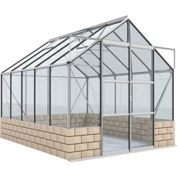 Gew&auml;chshaus Vitavia "Cassandra 8300", silber (silberfarben), B:257cm H:248,9cm T:323,1cm, Gew&auml;chsh&auml;user, Alu-Profile, 3 mm Sicherheitsglas