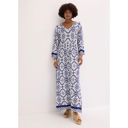 bonprix Maxikleid aus softem Viskose-Mix, wei&szlig;, Gr.40/42 (M), bedrucktes Maxikleid aus softem Viskose-Mix, aus Viskose