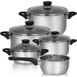 Kr&uuml;ger Topf-Set KR&Uuml;GER "Apollo", silber (edelstahlfarben), T&ouml;pfe, f&uuml;r Induktions-Kochfelder geeignet