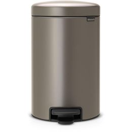 M&uuml;lleimer Brabantia "NewIcon Treteimer, 12L", silber (platinum), B:25,1cm H:41,1cm T:33,8cm &Oslash;:25,1cm, Kunststoff, Metall, M&uuml;lleimer, M&uuml;lleimer, sanft schlie&szlig;ender Deckel, mit leichter Pedalbedienung