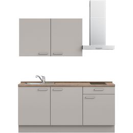 K&uuml;che Nobilia "Touch I", NEU: individuell anpassbar mit gratis Profi-Beratung", grau (k&uuml;che: grau, korpus: steingrau, arbeitsplatte: eiche havanna nachbildung), B:180,3cm H:216,6cm T:60cm, Komplettk&uuml;chen-Sets, vormontiert, Breite 180 cm, Ausrichtung w&auml;hlbar, wahlw. mit E-Ger&auml;ten