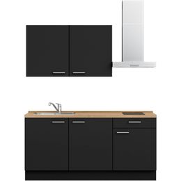 K&uuml;che Nobilia "Touch I", NEU: individuell anpassbar mit gratis Profi-Beratung", schwarz (k&uuml;che: schwarz, korpus: schwarz, arbeitsplatte: eiche sierra nachbildung), B:180,3cm H:216,6cm T:60cm, Komplettk&uuml;chen-Sets, vormontiert, Breite 180 cm, Ausrichtung w&auml;hlbar, wahlw. mit E-Ger&auml;ten