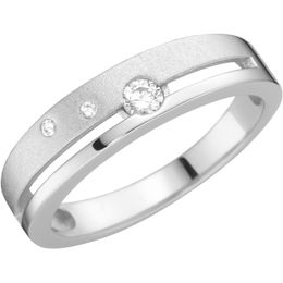 Fingerring Firetti "Schmuck Geschenk Damenring Ring matt glanz" Gr. 16, silber (silberfarben, kristallwei&szlig;), Fingerringe, Damen, 16, Messing, 2,8mm, Fingerring, mit Zirkonia (synth.)