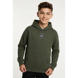 Kapuzensweatshirt Converse "f&uuml;r Kinder", M&auml;dchen, Gr. 134/140, gr&uuml;n (khaki), Sweatware, Obermaterial: 100% Polyester, unifarben, elastischer Bund, Sweatshirts, mit Kapuze, elastischer Bund, vielseitige Gr&ouml;&szlig;enwahl
