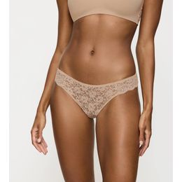 Slip Triumph "Amourette Hipster String", Damen, Gr. 46, beige, Microfaser, Obermaterial: 83% Polyamid, 17% Elasthan, Unterhosen Slip, Stretch-Spitze