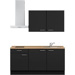 K&uuml;che Nobilia "Touch I", NEU: individuell anpassbar mit gratis Profi-Beratung", schwarz (k&uuml;che: schwarz, korpus: schwarz, arbeitsplatte: eiche sierra nachbildung), B:180,3cm H:216,6cm T:60cm, Komplettk&uuml;chen-Sets, vormontiert, Breite 180 cm, Ausrichtung w&auml;hlbar, wahlw. mit E-Ger&auml;ten