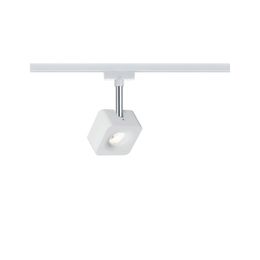 Paulmann Schienensystem-Leuchten "URail Schienenspot Cube 540lm 8W 2700K 230V Chrom matt, Chrom", wei&szlig; (wei&szlig;, chromfarben), 1, H: 16,5cm, 1 Stk., Leuchten, dimmbar, Einzelspot, LED Schienensystem