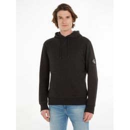 Kapuzensweatshirt Calvin Klein Jeans "BADGE HOODIE", Herren, Gr. XL, schwarz, Sweatware, Obermaterial: 100% Baumwolle, regular fit, B&uuml;ndchen, Sweatshirts, mit Logopatch