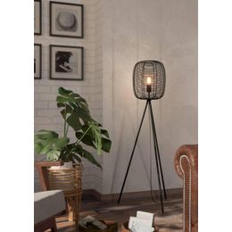 Eglo Stehlampe "RINROE Stehlampe, Stahl, E27, IP20, Wohnzimmerlampe, Flurlampe, Lampe", schwarz, 1, &Oslash; 32,5cm H: 140,5cm, 1 Stk., Leuchten, Stehleuchte Rinroe mit Schalter schwarz 1X40W H:140,5 &Oslash; 32,5 cm, Stehlampe