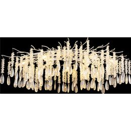 Globo LIGHTING Deckenleuchte "KINGA", silberfarben matt, 10, H: 45cm, 1 Stk., Leuchten, Deckenleuchte silber matt mit edlen Glaskristallen, Deckenleuchte