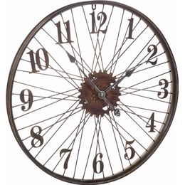 Wanduhr Lowell, braun, &Oslash; 60cm B/H/T: 4cm, Wanduhren, Wanduhr