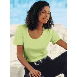 Rundhalsshirt Casual Looks "Shirt", Damen, Gr. 36, gr&uuml;n (pistazie), 100% Baumwolle, unifarben, Rundhals, Shirts Rundhalsshirt