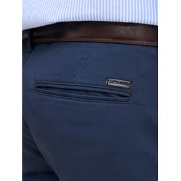 Jack & Jones PlusSize Chinoshorts "JPSTBOWIE JJSHORTS SOLID SN PLS", Herren, Gr. 44 (5XL), N-Gr, navy blazer, Web, Obermaterial: 98% Baumwolle, 2% Elasthan, JACK & JONES PLUSSIZE, unifarben, regular fit knielang, Hosen Chinoshorts, mit Umschlag