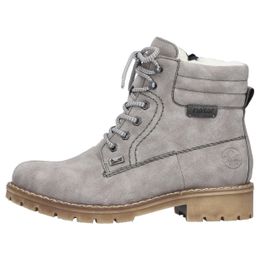 Winterstiefelette Rieker, Damen, Gr. 36, grau, Lederimitat, used, Basic, Schuhe Winterstiefelette, mit Schn&uuml;rung und wasserabweisender TEX-Membran