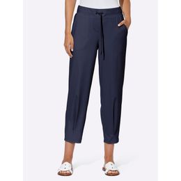 Jerseyhose Heine, Damen, Gr. 34, Normalgr&ouml;&szlig;en, blau (marine), 80% Polyamid, 20% Elasthan, unifarben, Hosen Jerseyhose