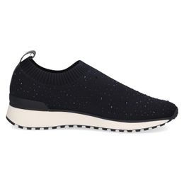 Slip-On Sneaker Caprice, Damen, Gr. 37, blau (dunkelblau), Textil, Schuhe Sneaker, Slipper, Freizeitschuh, Halbschuh mit funkelnden Strass-Steinen