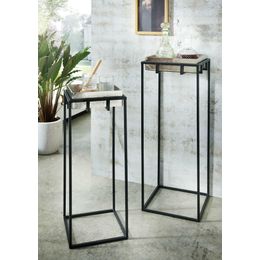 Faktorei Deko-S&auml;ule Liz 2-er Set natur/schwarz skandinavische Deko Online Shop