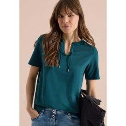 Tunikashirt Cecil, Damen, Gr. L (42), jungle gr&uuml;n, Web, 100% Baumwolle, unifarben, comfort fit normal, Rundhals, abgesteppt, Shirts, im Tunika-Style