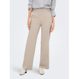 Anzughose Only "ONLPOPTRASH LIFE MW STRAIGHT PANT PNT", Damen, Gr. XS, L&auml;nge 34, pure cashmere, Milano Rib, Obermaterial: 63% Viskose, 32% Nylon, 5% Elasthan, unifarben, normal, Hosen Anzughose, Viskosemischung