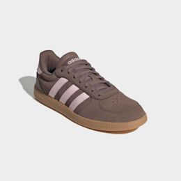 Sneaker adidas Sportswear "BREAKNET SLEEK", Damen, Gr. 37, earth strata, clear pink, gum 3, Leder, Synthetik, Schuhe Sneaker