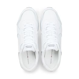 Sneaker Tommy Hilfiger "MAXLITE 1A", Herren, Gr. 41, wei&szlig;, Leder, Schuhe Sneaker, Freizeitschuh, Halbschuh, Schn&uuml;rschuh, Streifen in Tommy Farben