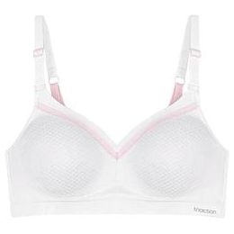 Sport-BH TRIACTION BY Triumph "Triaction Free Motion N EX", Damen, Gr. 75, Cup C, wei&szlig;, Single Jersey, Obermaterial: 50% Polyester, 32% Polyamid, 18% Elasthan (LYCRA), gemustert, unifarben mit Farbeinsatz, BHs Sport-BH, atmungsaktiv und hoher Halt