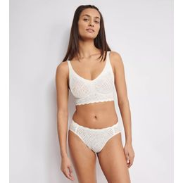 Bralette Sloggi "ZERO Feel Bliss Bralette", Damen, Gr. M, N-Gr, wei&szlig; (silk wei&szlig;), Spitze, Obermaterial: 76% Polyamid, 24% Elasthan, BHs Bralette, unsichtbar mit Spitzenoptik