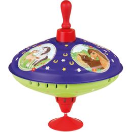 Brummkreisel LENA "Pferdetraum", gr&uuml;n (gr&uuml;n, lila), Kreisel, KinderH:21cm &Oslash;:19cm, Blech, Made in Europe, H:21cm &Oslash;:19cm