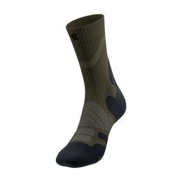Sportsocken Bauerfeind "Outdoor Merino Compression Socks", Herren, Gr. 42-45, gr&uuml;n (moss gr&uuml;n), Polyamid, unifarben mit Farbeinsatz, normal, Socken Sportsocken, Erste Hilfe Artikel