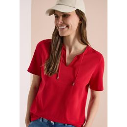 Tunikashirt Cecil, Damen, Gr. L (42), tamarillo rot, Web, 100% Baumwolle, unifarben, comfort fit normal, Rundhals, abgesteppt, Shirts, im Tunika-Style