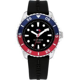 Quarzuhr Tommy Hilfiger "KIDS", schwarz, Armbanduhren, Kinder, Quarzuhr, Armbanduhr, Kinderuhr, analog, Silikonarmband, Geschenkidee