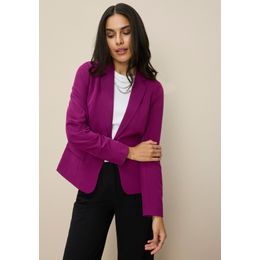 Kurzblazer Tamaris "mit figurbetonter Passform", Damen, Gr. 34, lila (beere), Web, Obermaterial: 93% Polyester, 7% Elasthan. Futter: 100% Polyester, unifarben, figurbetont h&uuml;ftlang, Blazer Kurzblazer, in Trendfarben - mit passender Hose